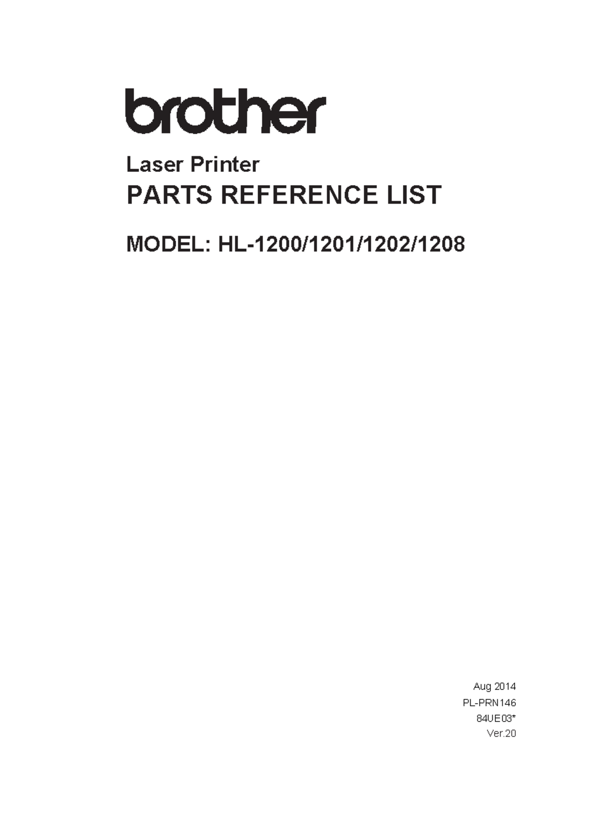 HL-1202 Parts Reference List - Aug 2014 Ver.20 - Studocu