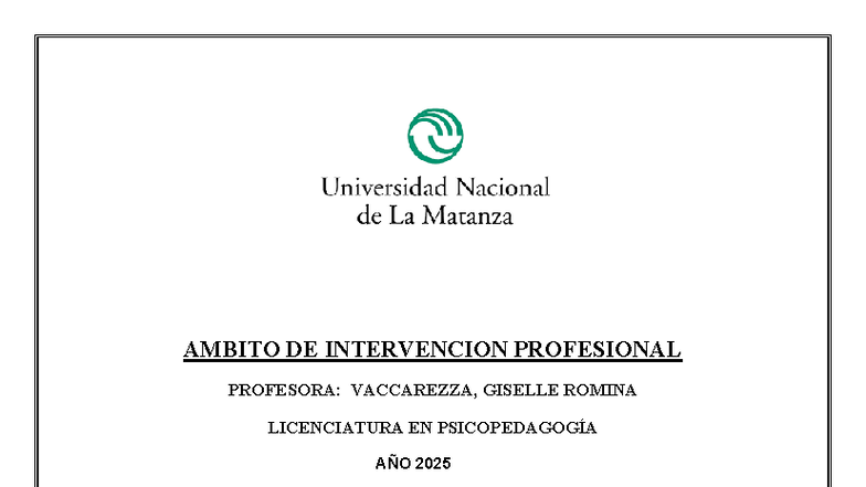 Ámbito de Intervención Profesional en Psicopedagogía - Lic. Vaccarezza ...