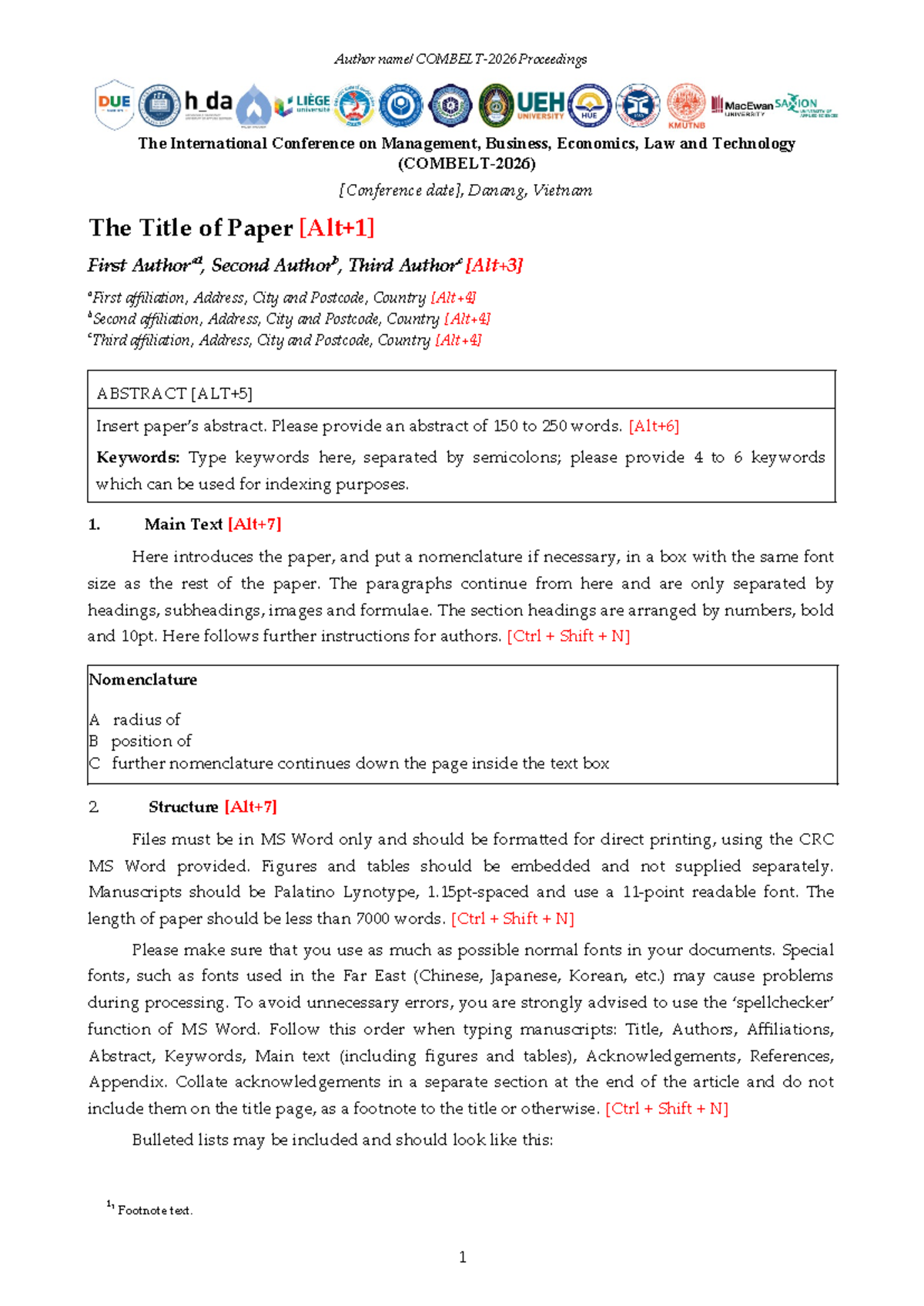 Combelt-2026 Conference Paper Template: Management & Tech Proceedings ...