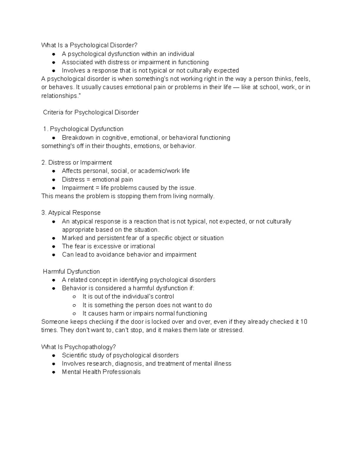 Psychological Disorders: Understanding Dysfunction and Treatment (PSY ...