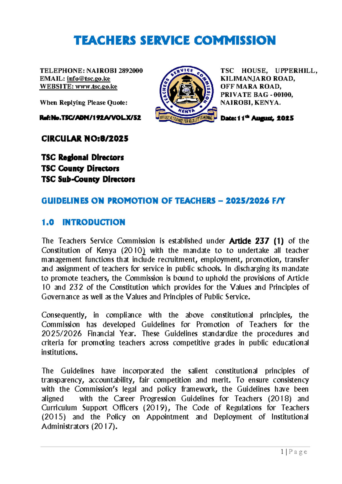Promotion Guidelines for Teachers 2025-2026 (TSC) - Studocu