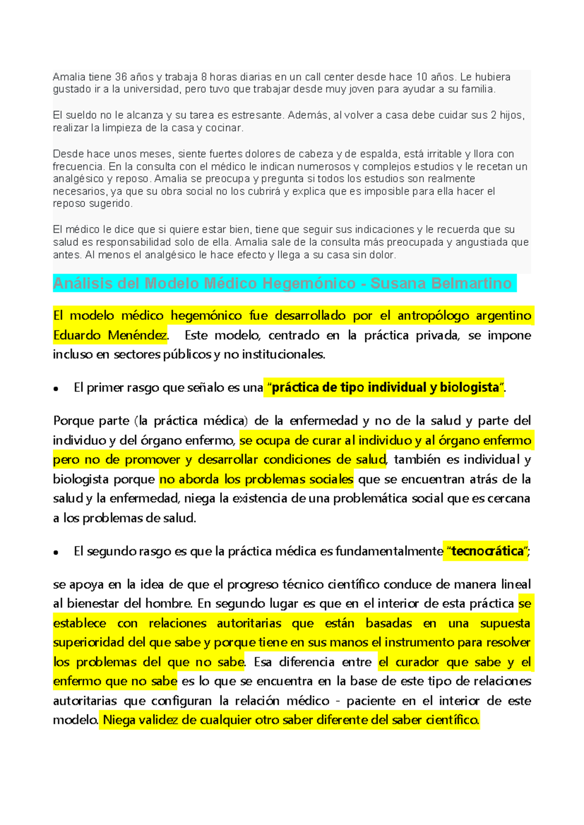 Resumen de la Tutoría 2: Análisis del Modelo Médico Hegemónico en Salud ...