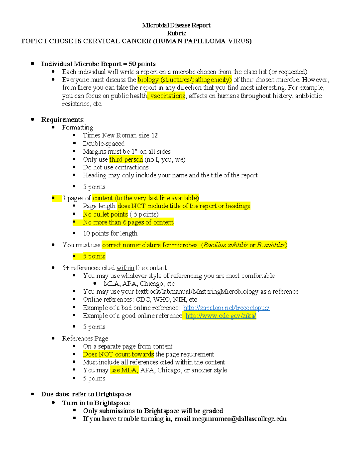 2421 Microbe Report: Cervical Cancer & HPV Public Health Focus - Studocu