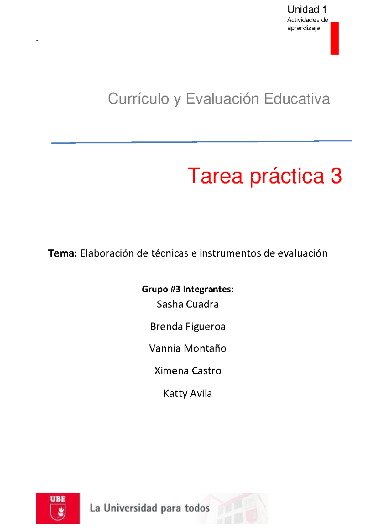 Tarea Práctica 3: Técnicas e Instrumentos de Evaluación en Currículo ...