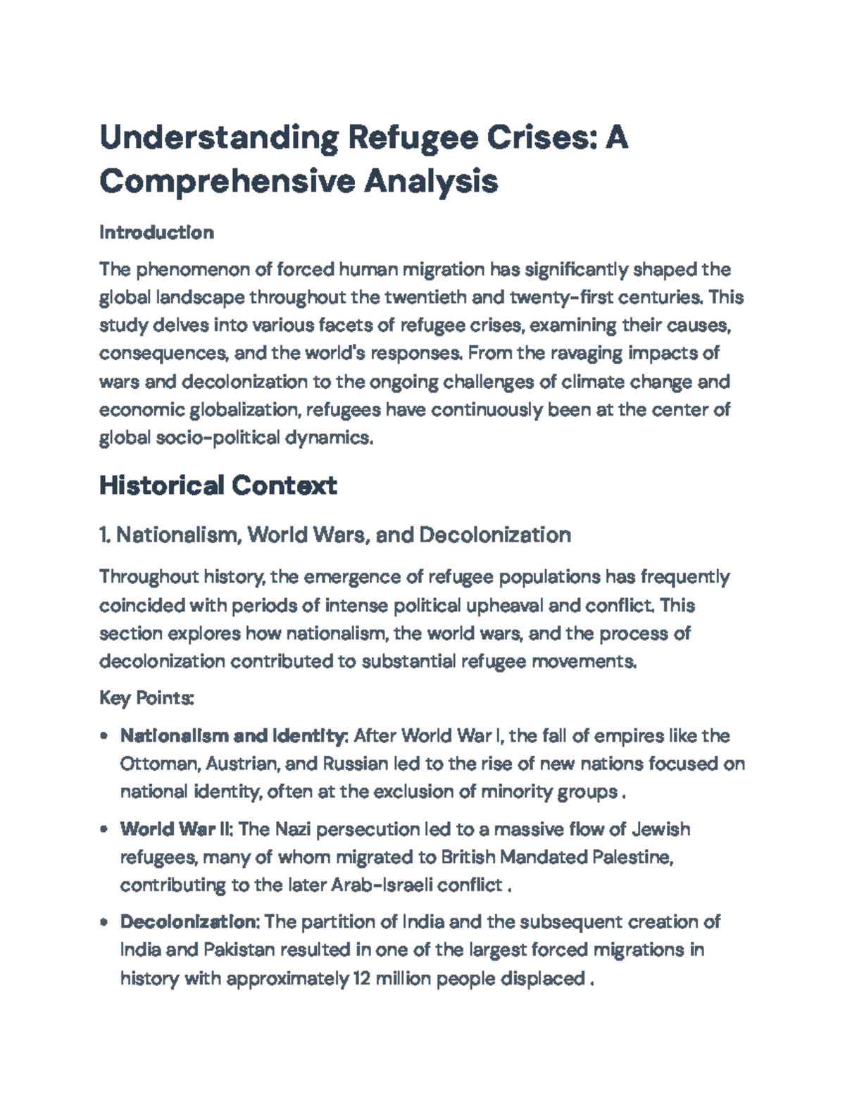 Understanding Refugee Crises: Historical Context and Contemporary ...