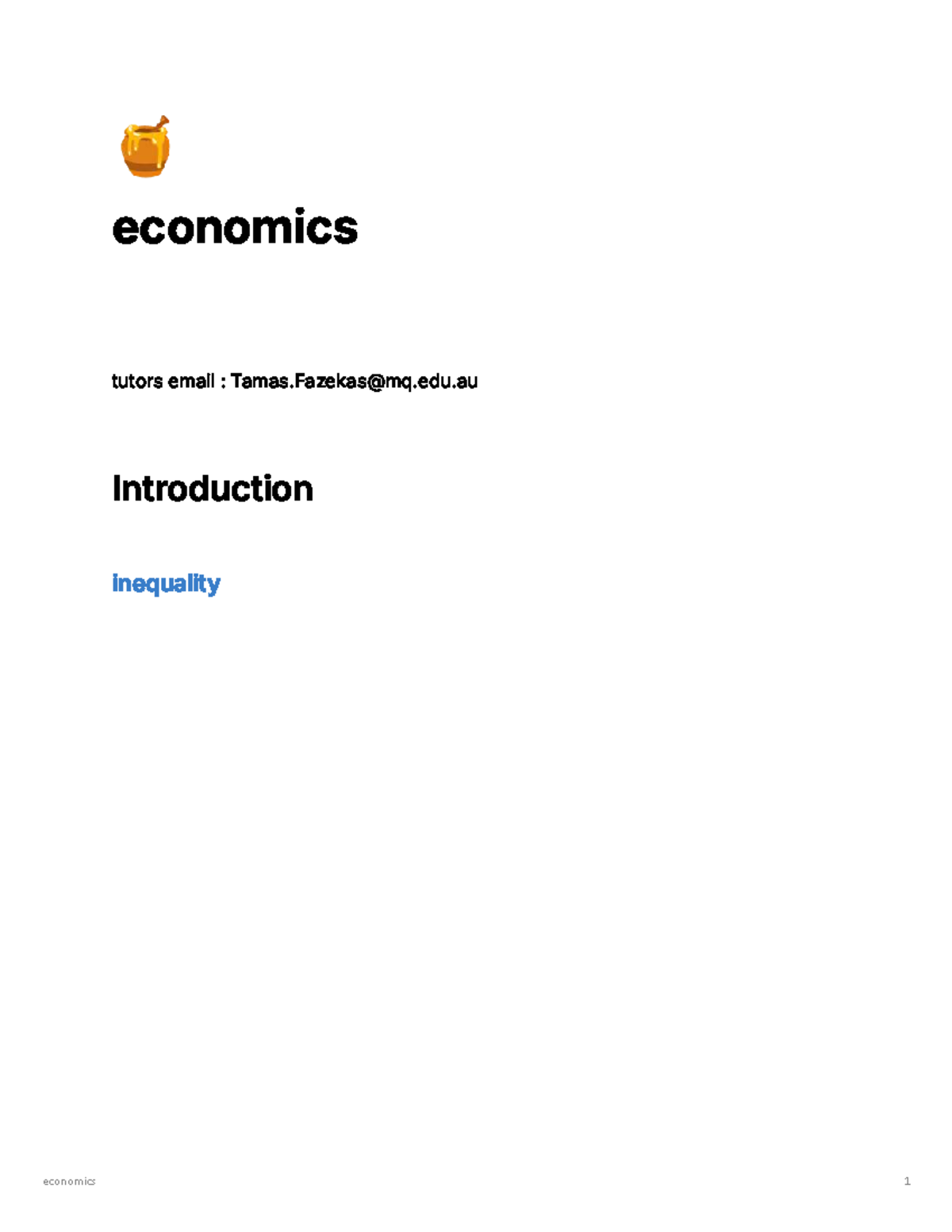 ECON 101: Lecture Notes on Inequality and Economic Growth - Studocu
