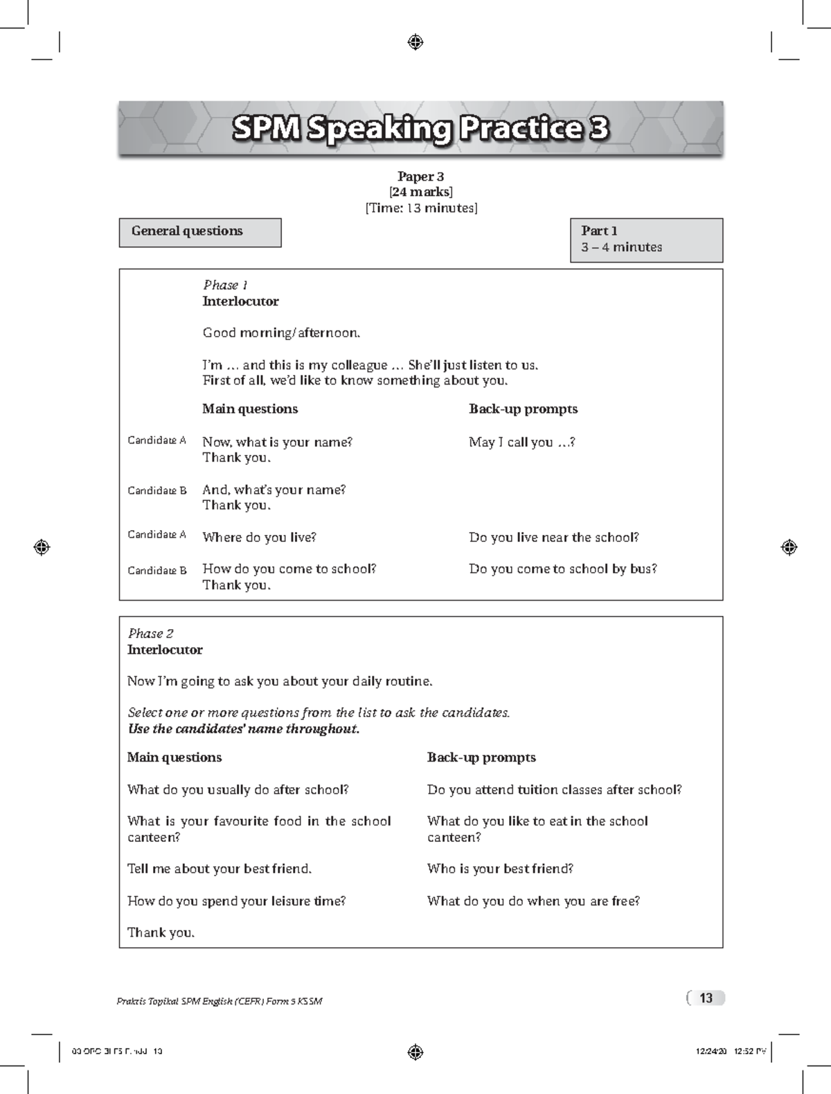 SPM Speaking Paper 3 Practice for Form 5 KSSM (CEFR) - Studocu