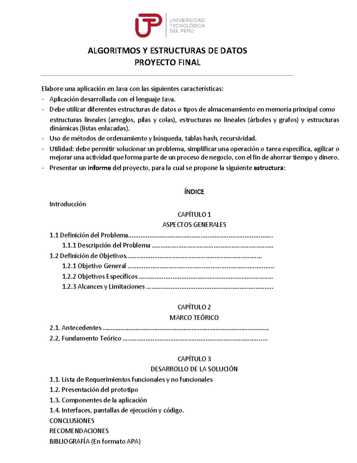 S05 S2 - Proyecto Final: Algoritmos y Estructuras en Java - Studocu