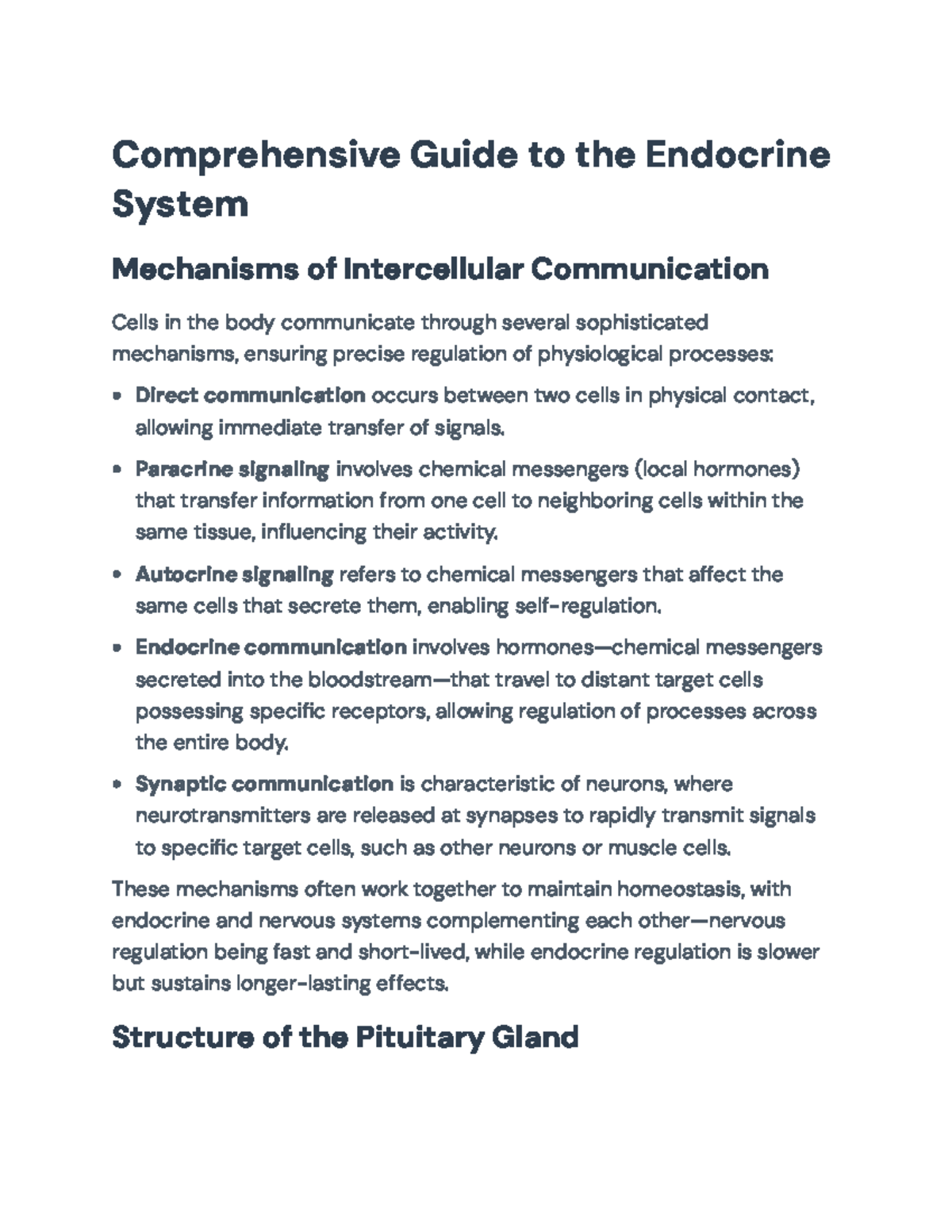 Comprehensive Guide to Endocrine System Mechanisms (BIO 101) - Studocu