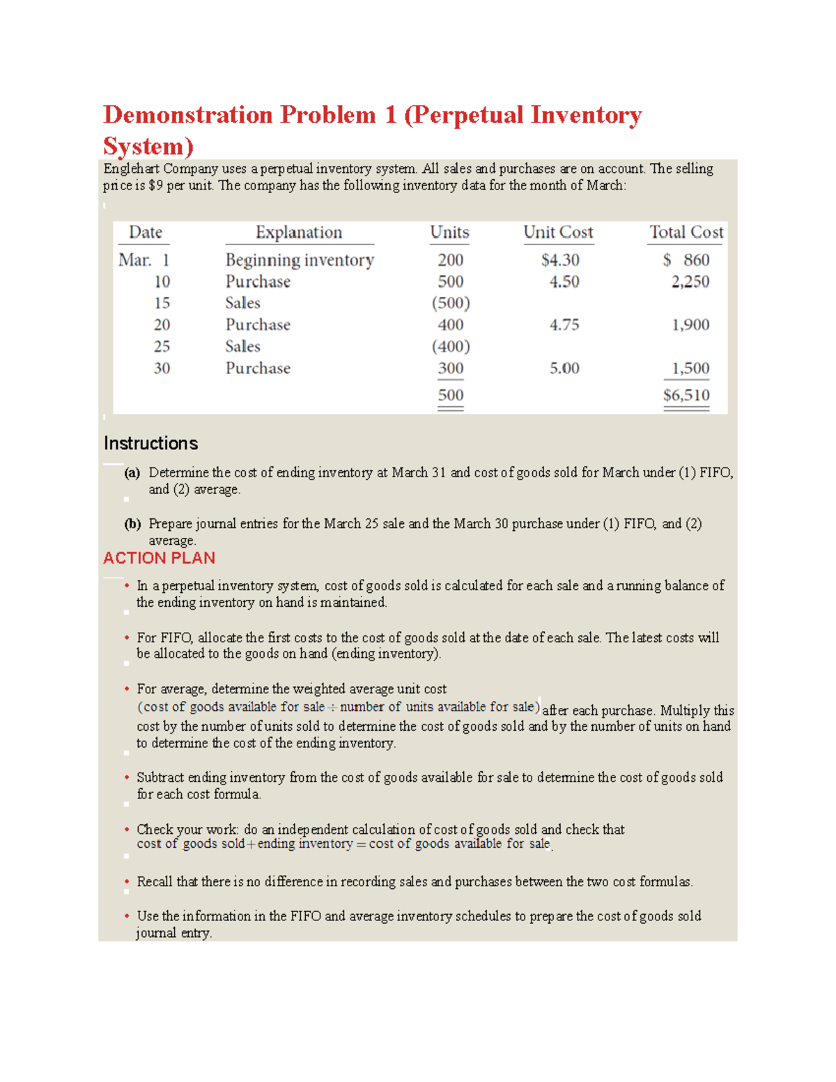 Chapter 6 Demonstration Problems: Inventory Systems Analysis - Studocu