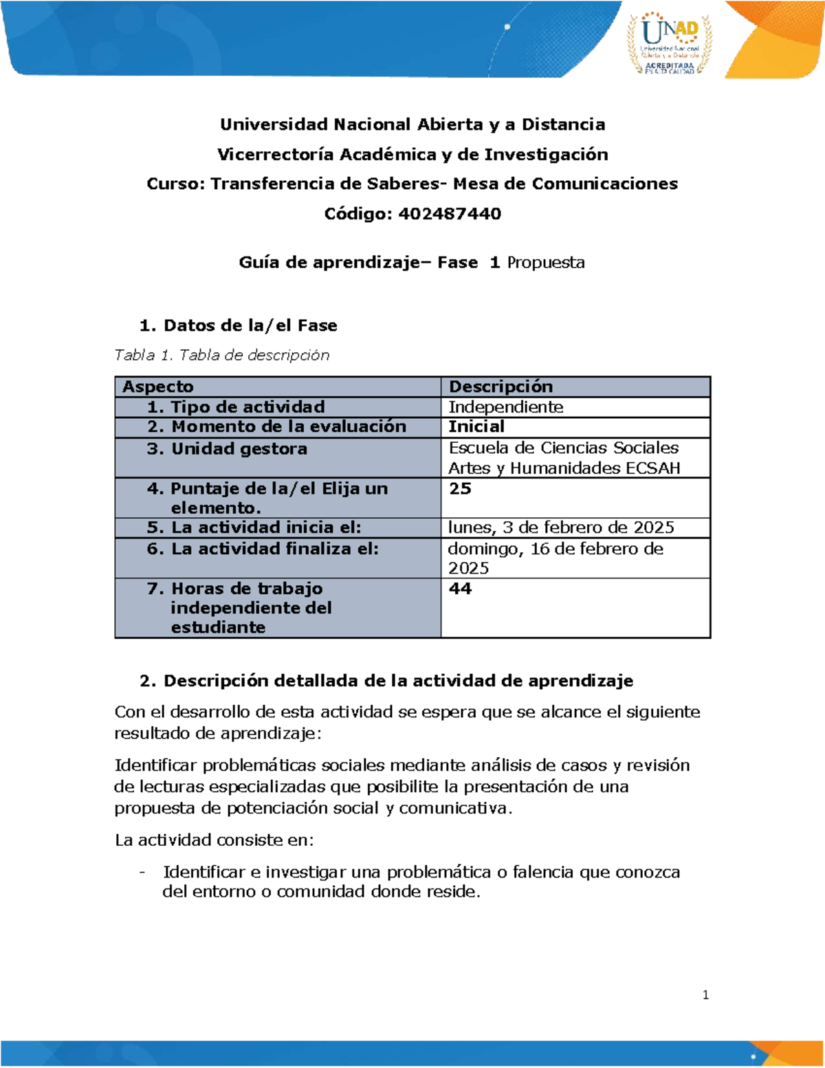 Guía de Aprendizaje Fase 1 Propuesta - Transferencia de Mesa de ...