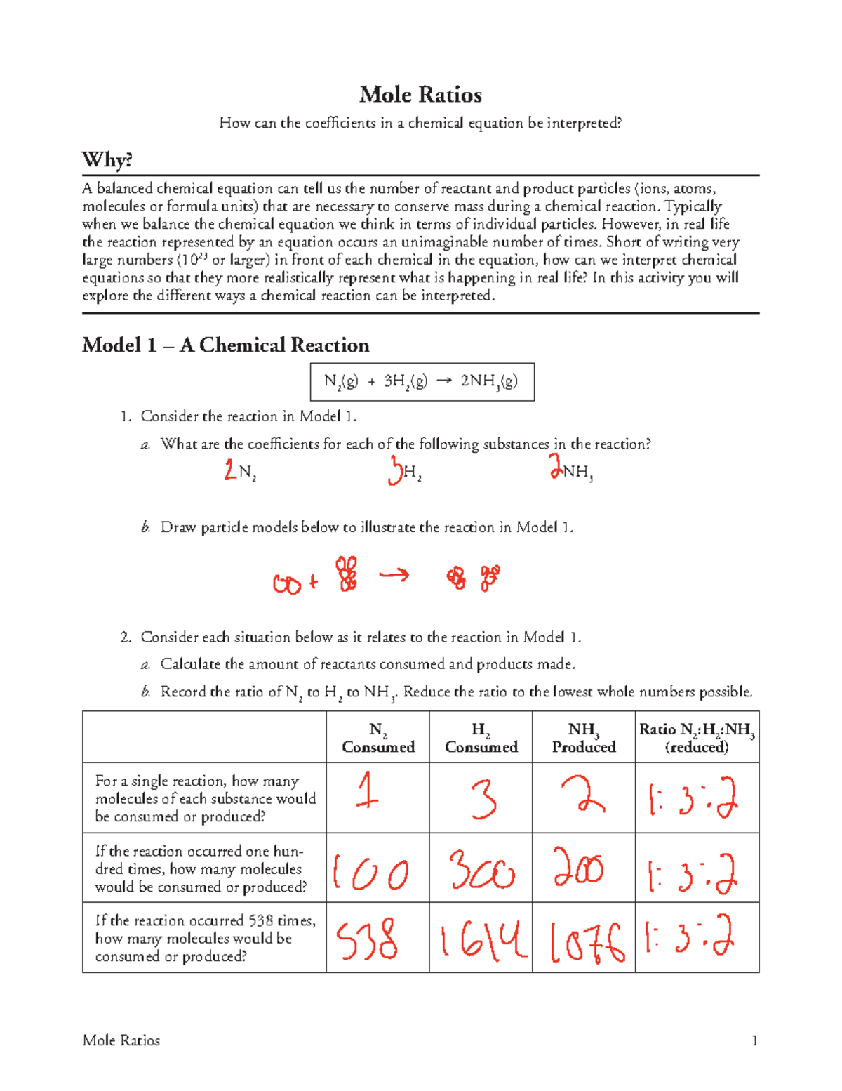 23 Mole Ratios & Coefficients - CHEM 101 Stoichiometry Notes - Studocu