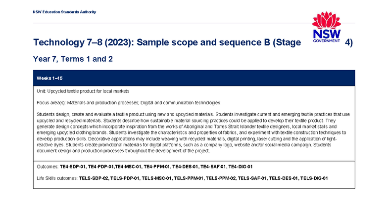 Technology 7 8 2023 sample scope and sequence b stage 4 blended focus ...