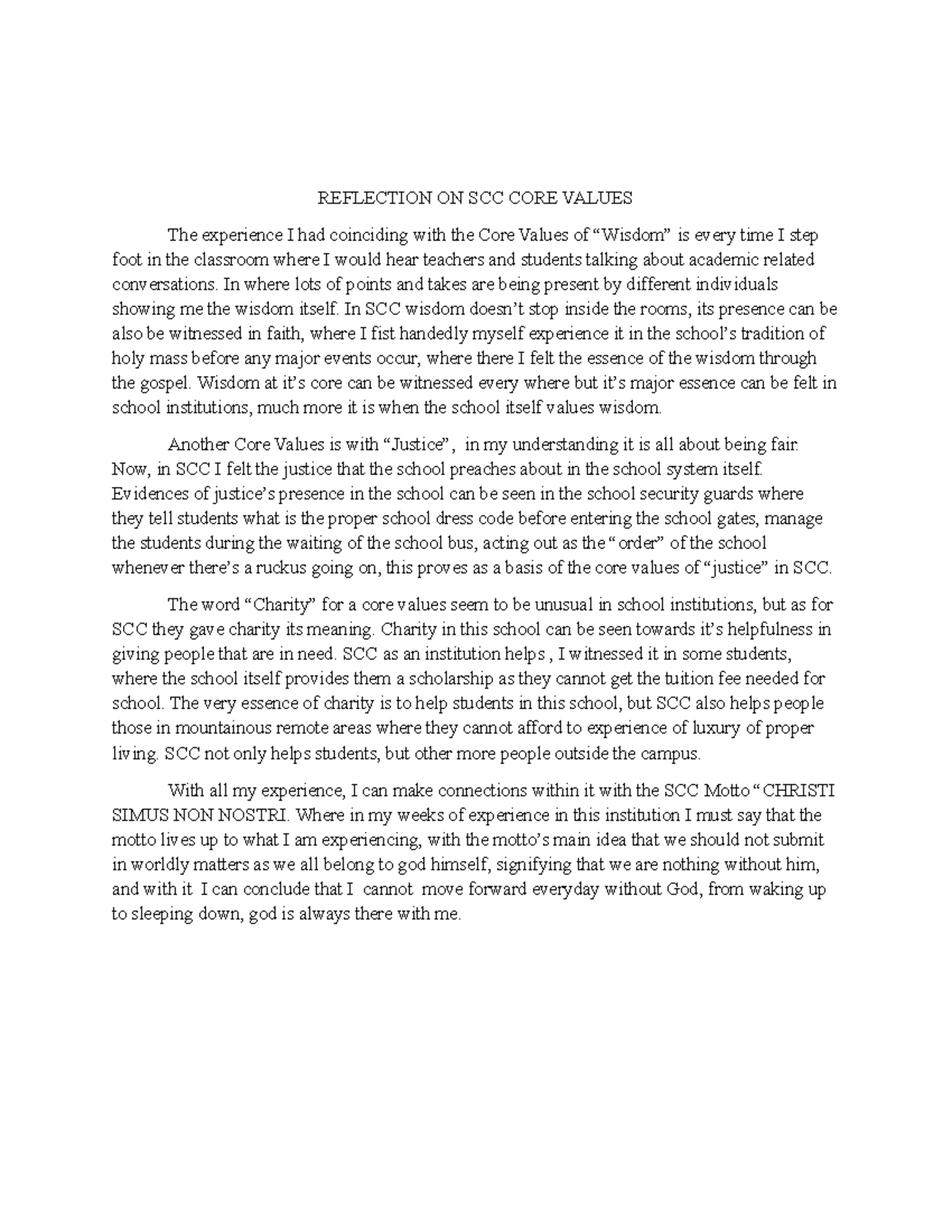 Core Values - In where lots of points and takes are being present by ...