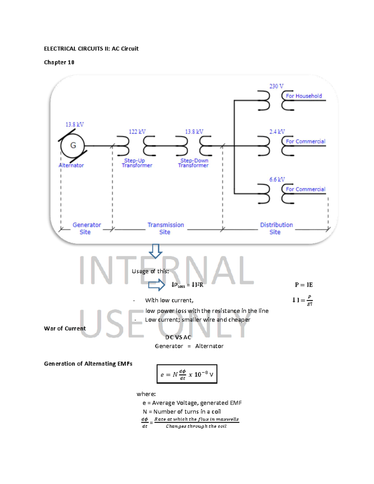 ELECTRICAL CIRCUITS II: AC Circuit Chapter 10 Overview and Key Concepts ...