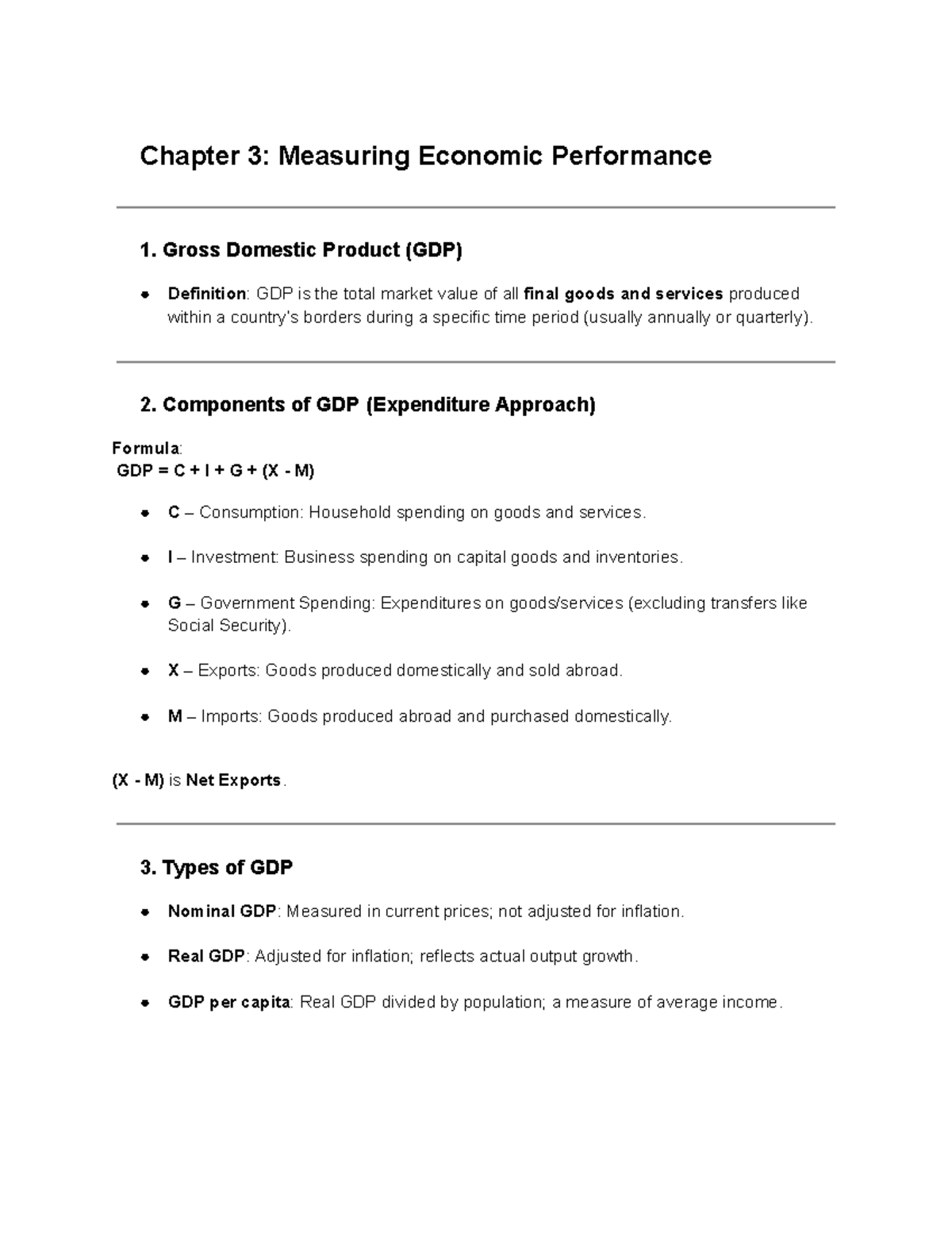 Chapter 3 Measuring Economic Performance - Chapter 3: Measuring ...