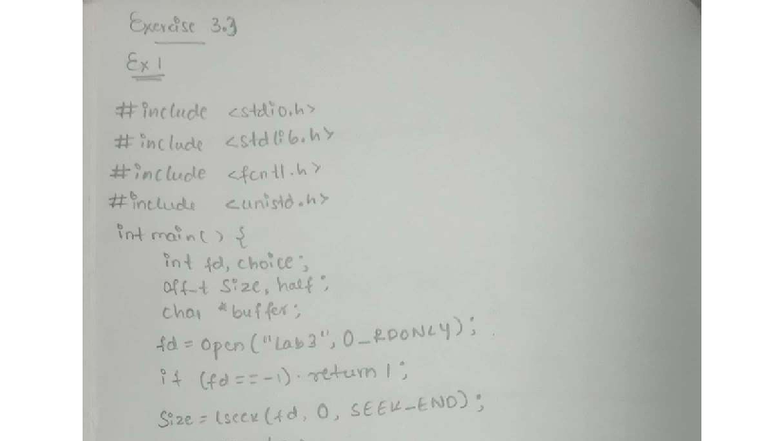 Lab Experiment 3: Exercise 3.3 Code Implementation - Studocu
