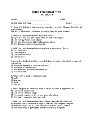 Grade 5 DLL Science 5 Q4 Week 1 - GRADES 1 to 12 DAILY LESSON LOG ...