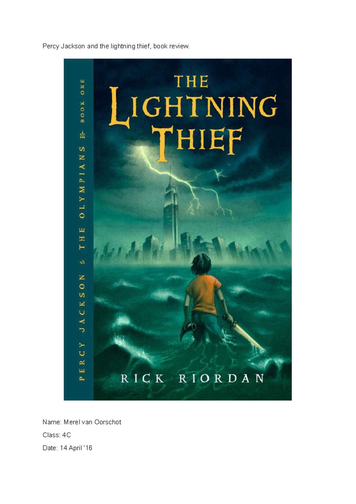 Book Called Lightning Thief The Lightning Thief: Percy Jackson And The