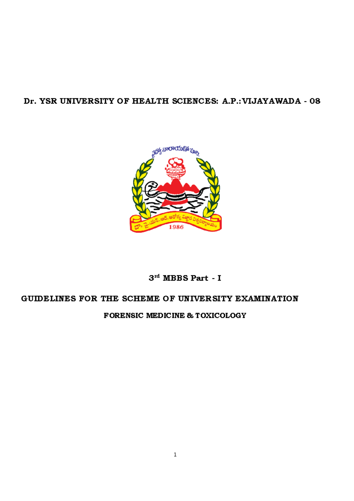 Final Exam Guidelines for Forensic Medicine & Toxicology 2nd/3rd MBBS ...