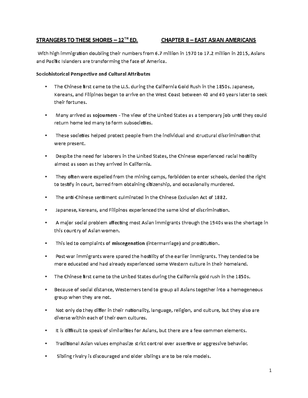Strangers to These Shores 12ED: Chapter 8 East Asian Americans Notes ...