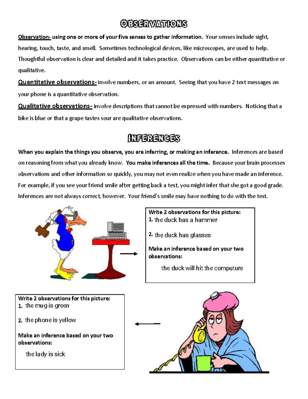 Observation and Inference Notes - Alex Lewkovich - Science 101 - Studocu