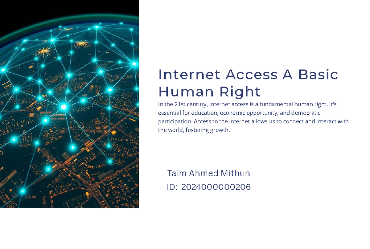 Human Rights and Internet Access: A 21st Century Perspective - Studocu