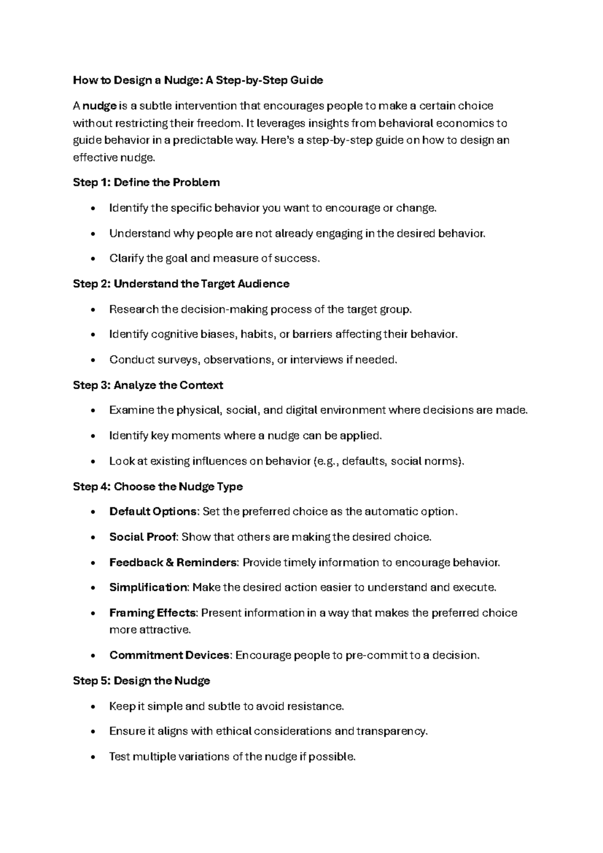Nudge Design Guide: Steps and Examples for Effective Interventions ...
