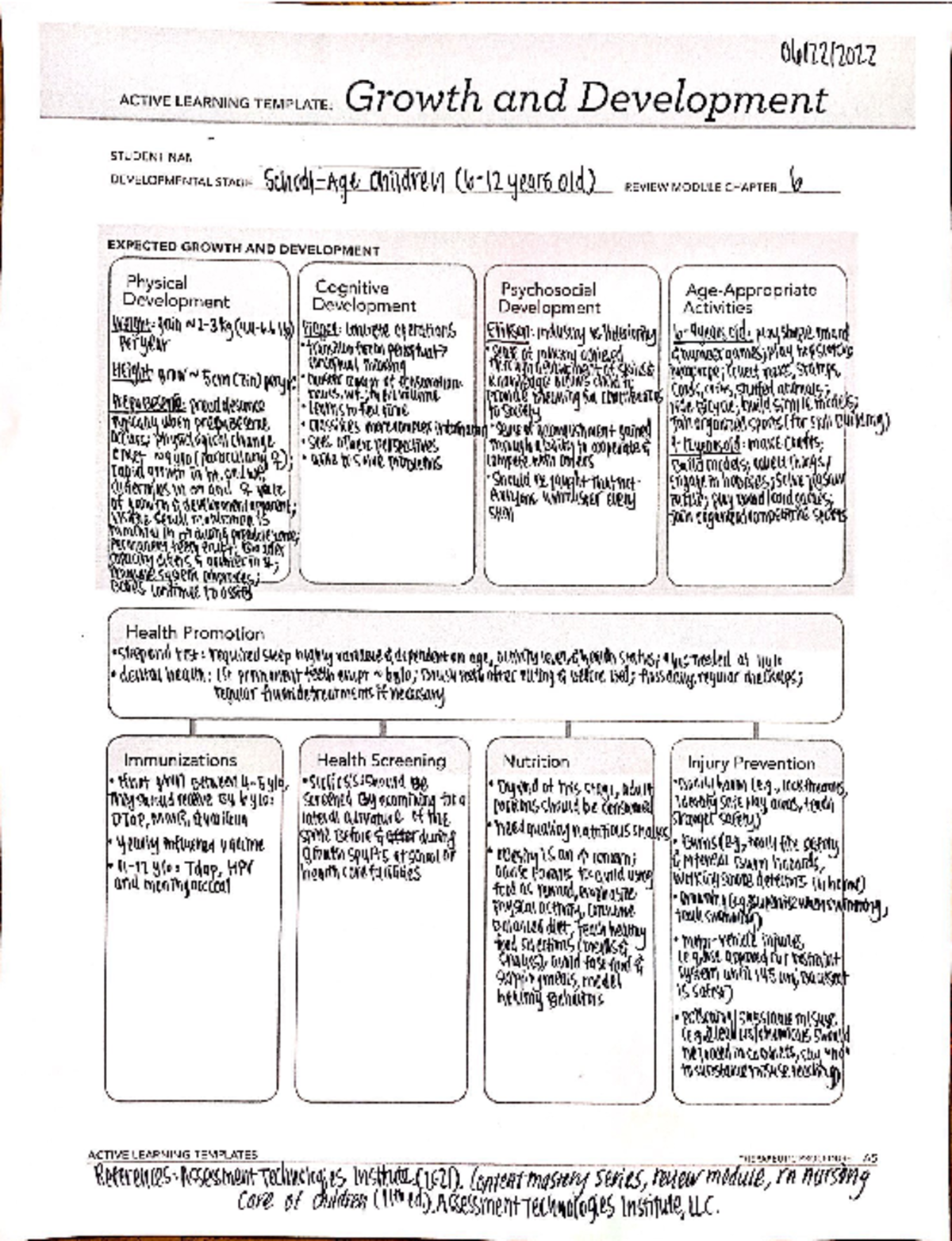 Growth and development school age children - ACTIVE LEA STUDENT NAK ...