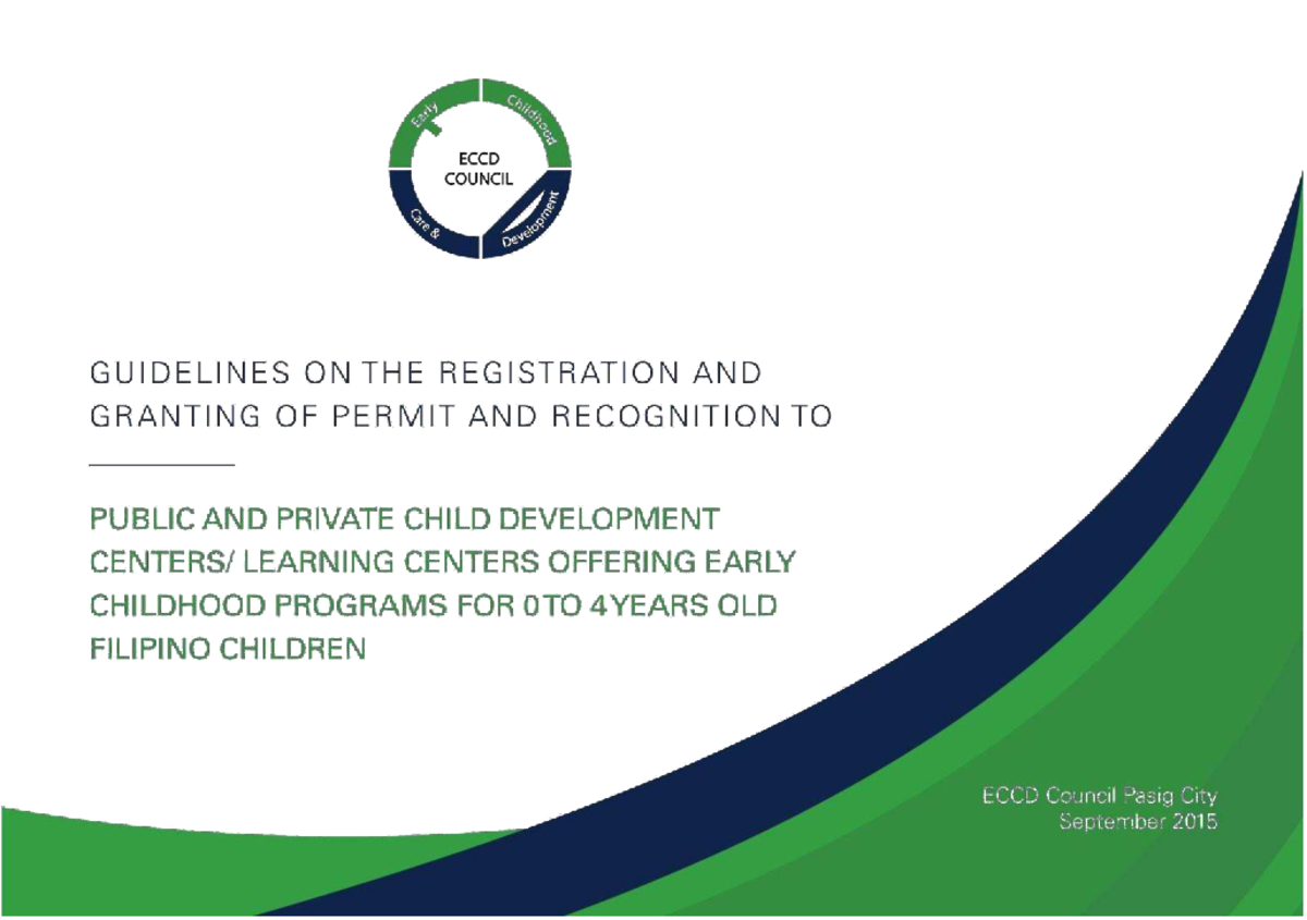 Guidelines for Registration & Recognition of Child Development Centers ...