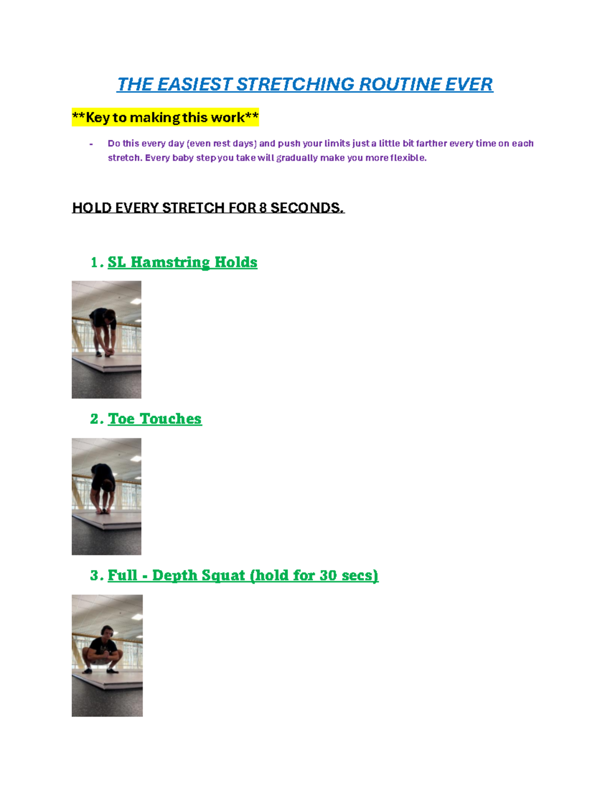 Daily Stretching Routine for Enhanced Flexibility - Studocu