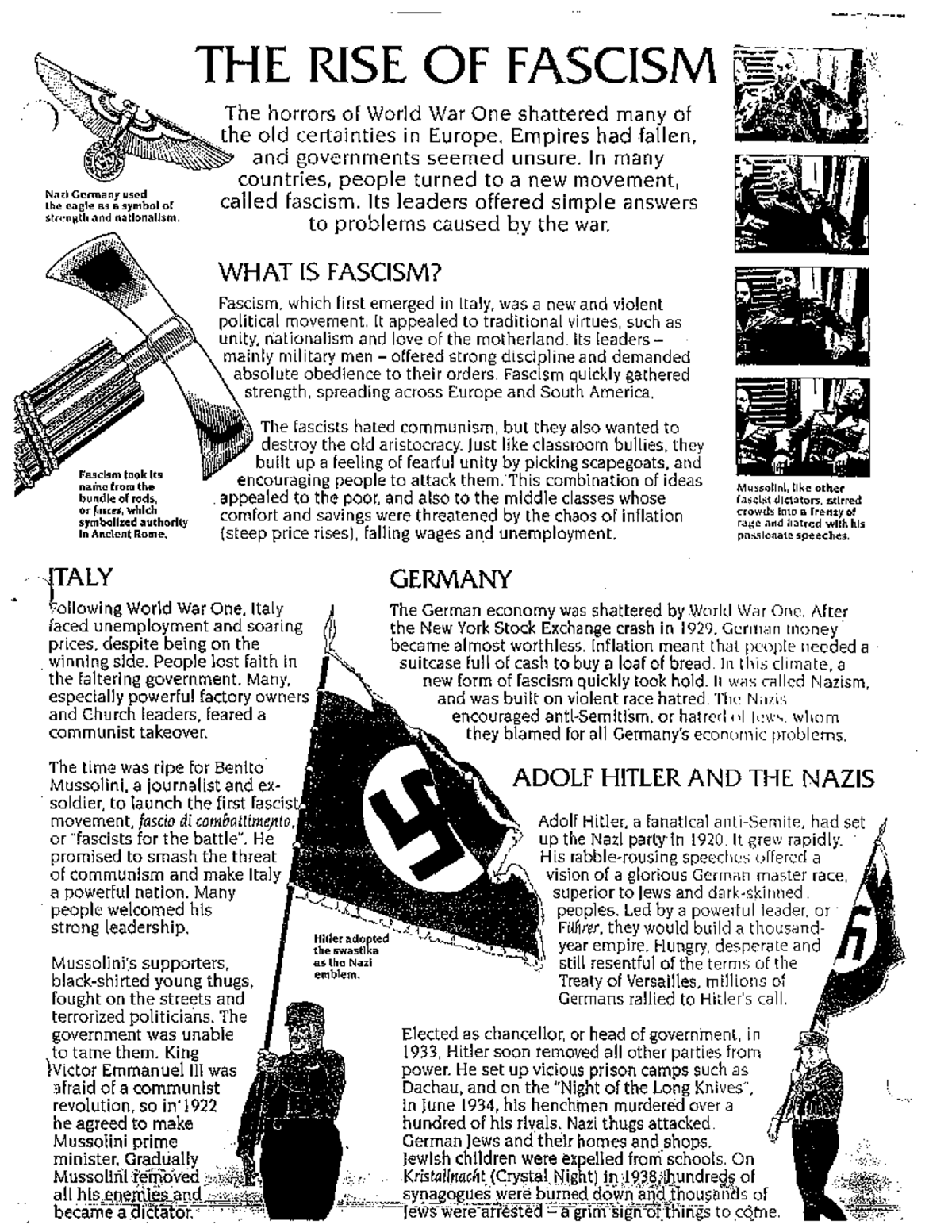 Fascism Reading: The Rise of Totalitarianism in Europe (HIST 101) - Studocu