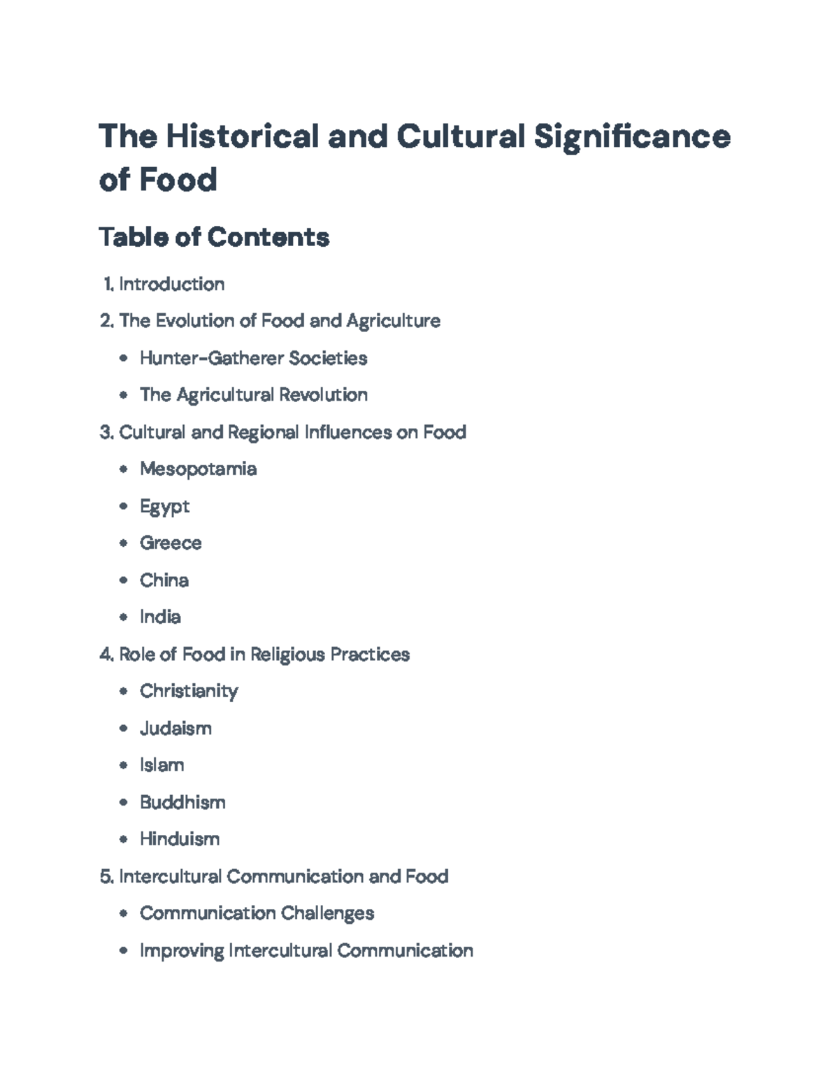The Historical and Cultural Significance of Food in AG101 - The ...