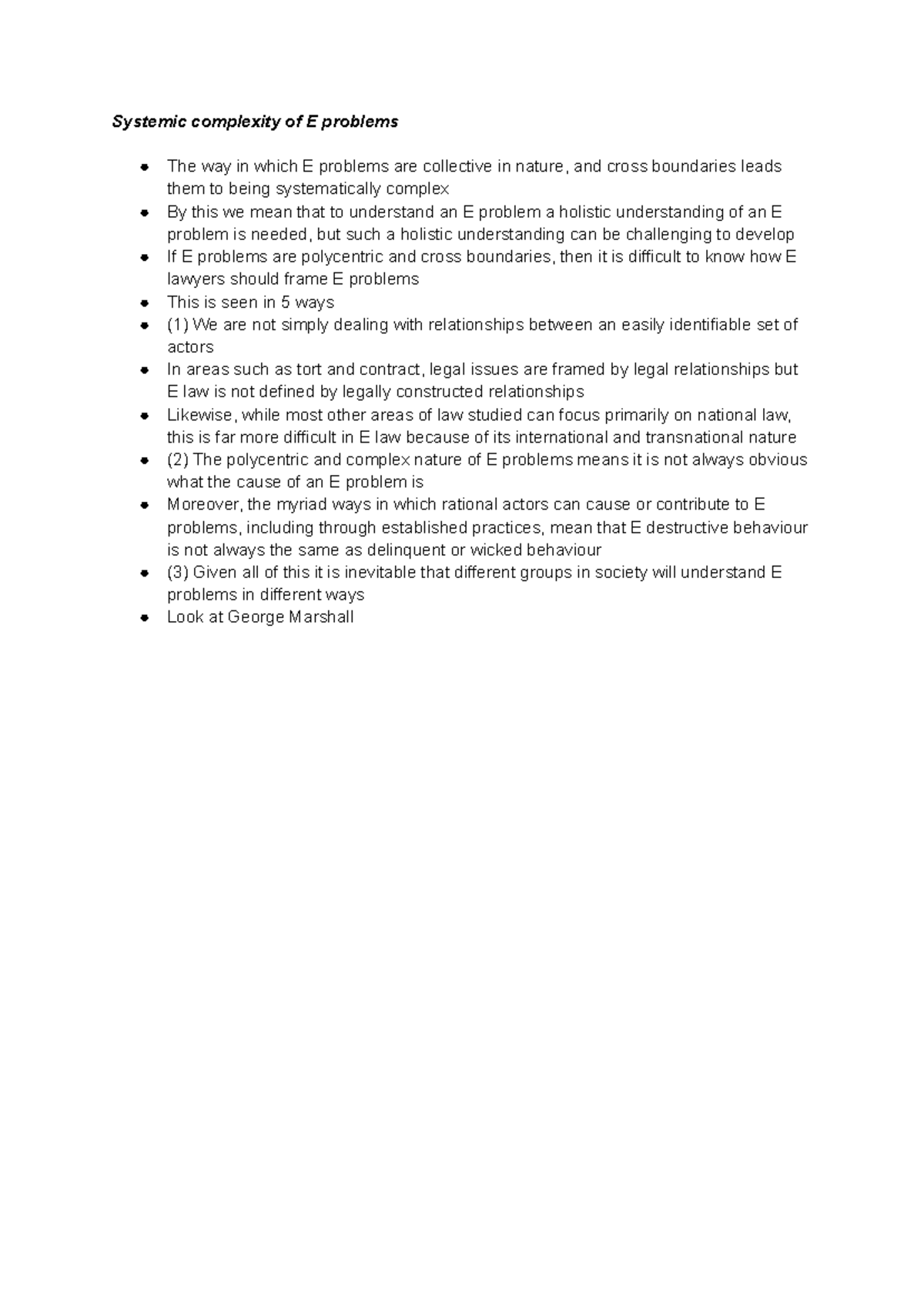 Systemic complexity of E problems - Studocu