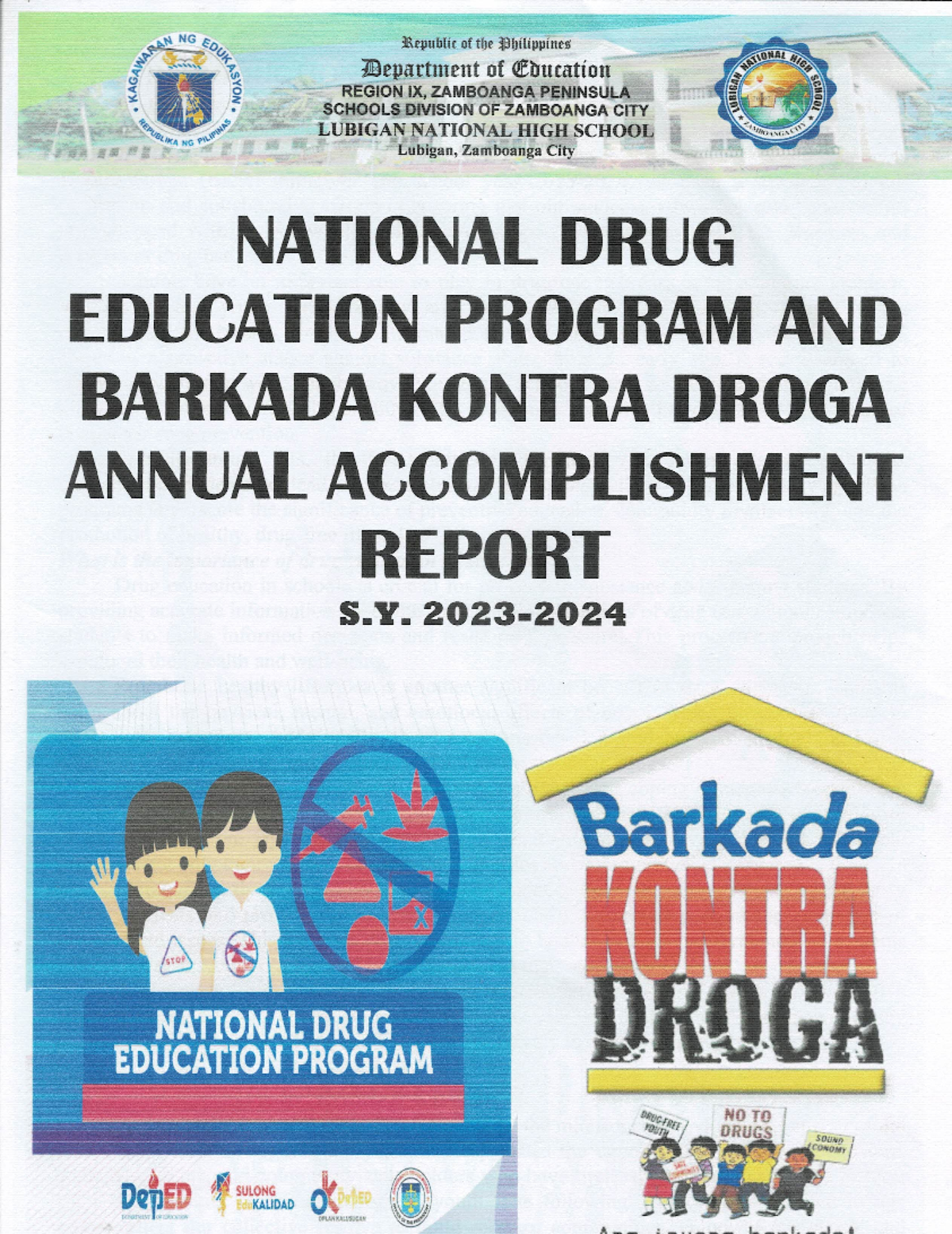 Annual Accomplishment Report: NDEP & BKD Initiatives - 2023 - Studocu