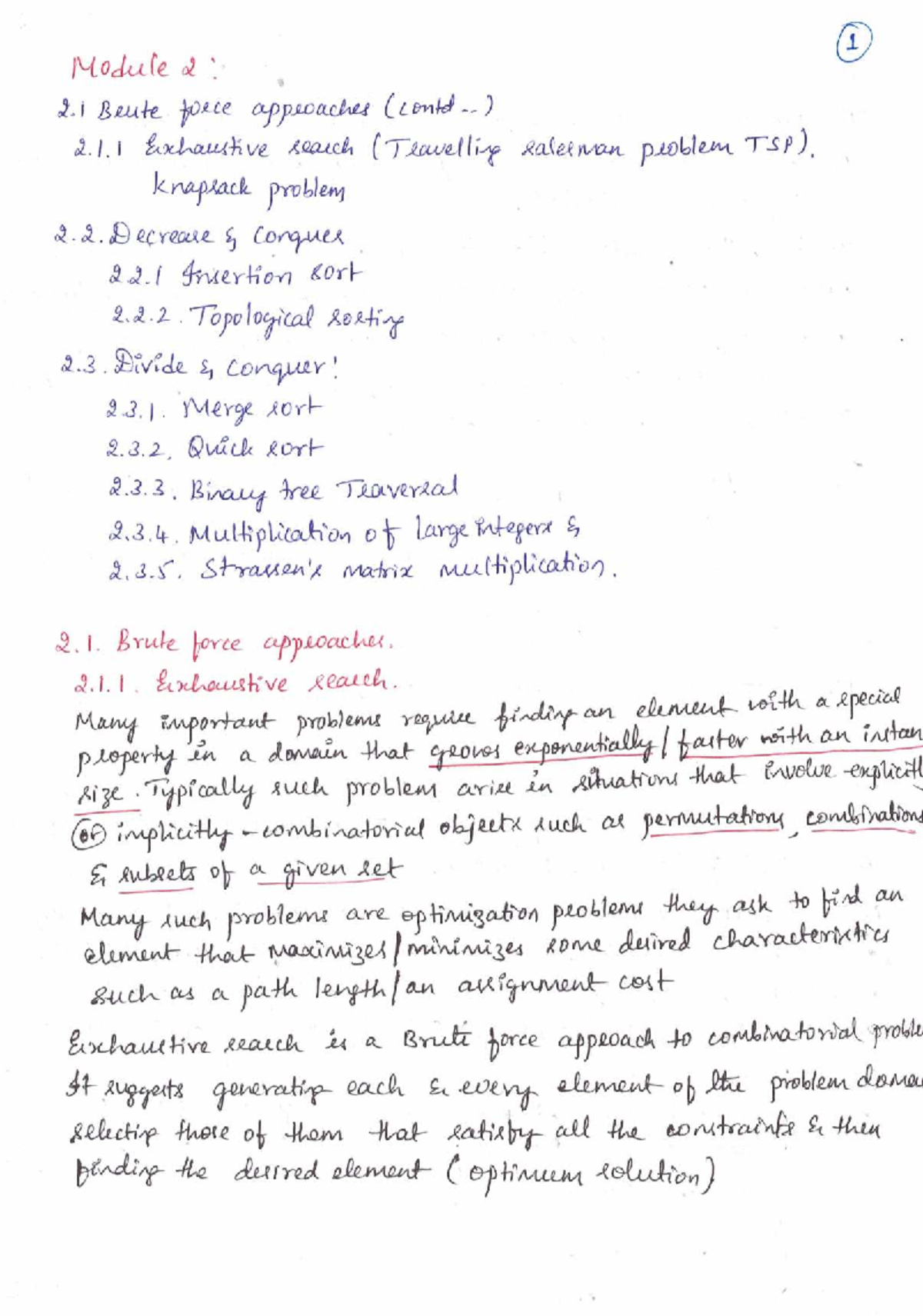 ADA Module 2: Brute Force & Divide-Conquer Approaches in Algorithms ...