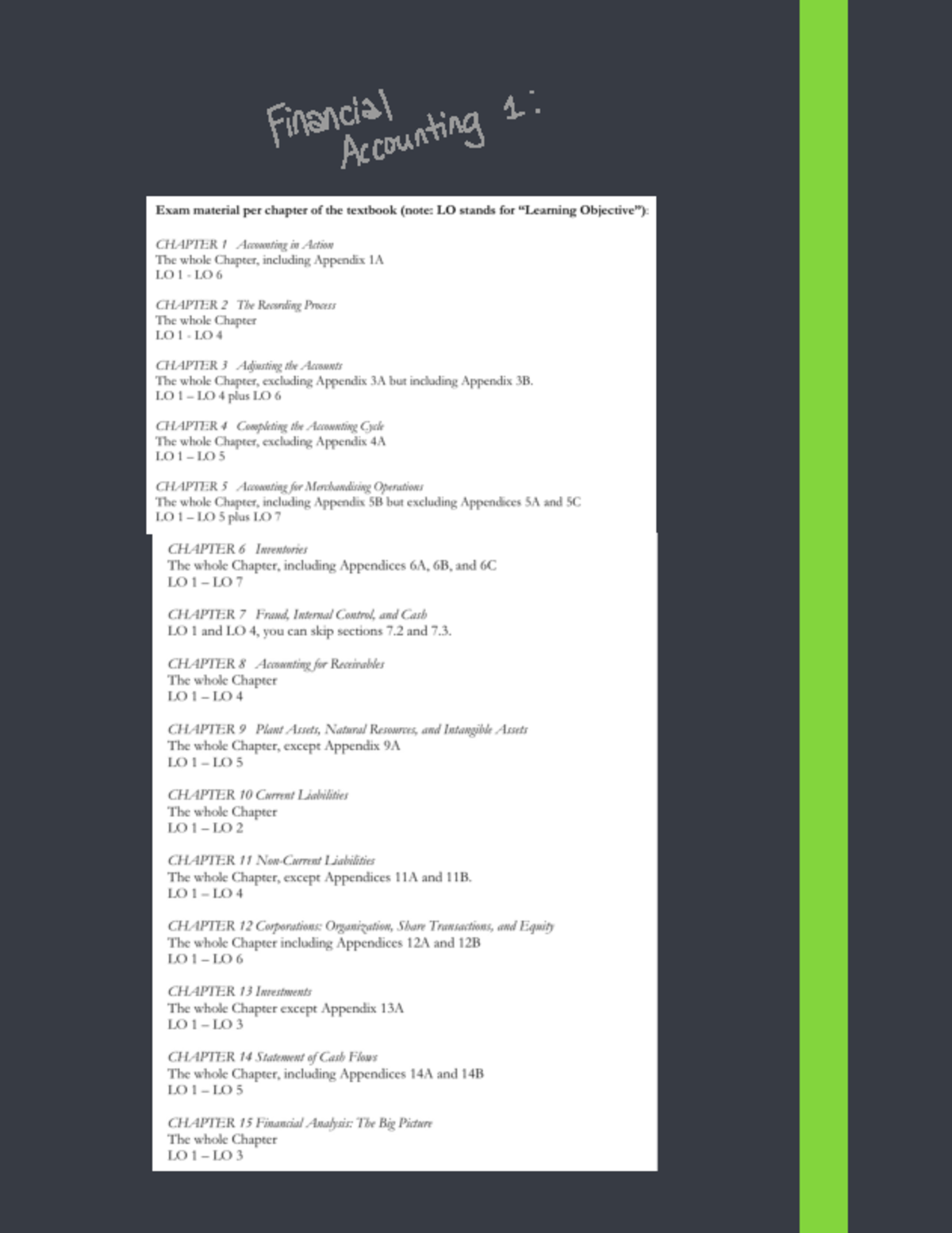 Financial Accounting 1: Lecture Notes on Ledger and Posting - Studeersnel