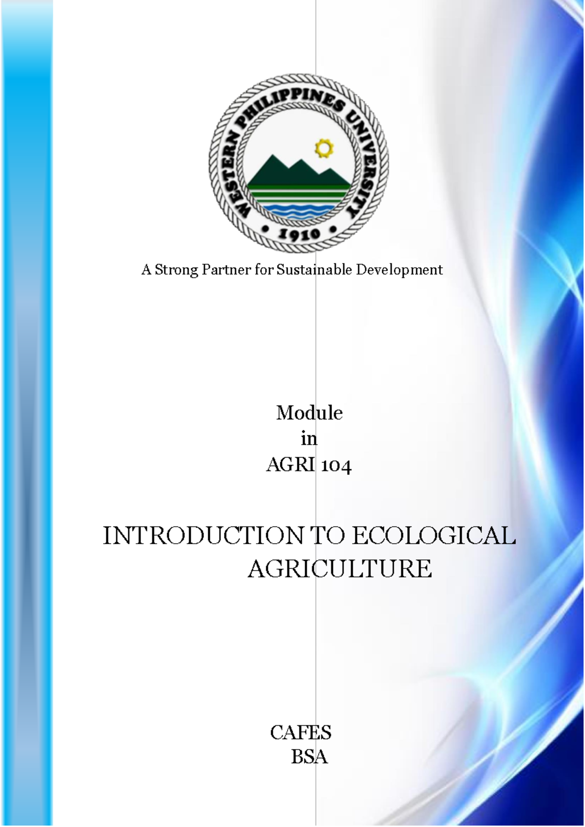AGRI-104-M5 - Lecture Notes on Sustainable Agriculture Concepts - Studocu