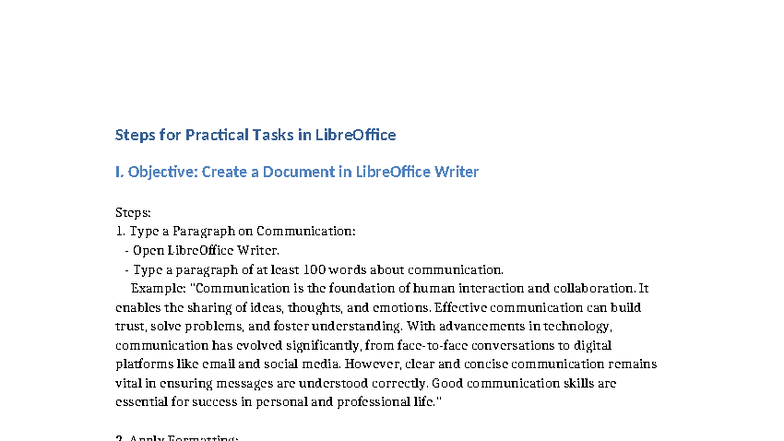 LibreOffice Practical Steps for Writer, Calc & Base Techniques - Studocu