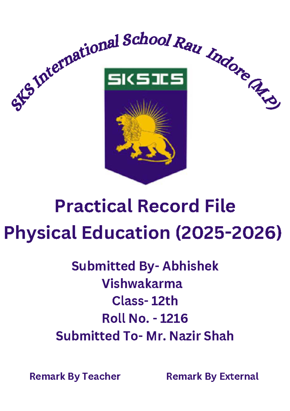 Practical Record File for Physics, Chemistry & PE - 12th Grade - Studocu