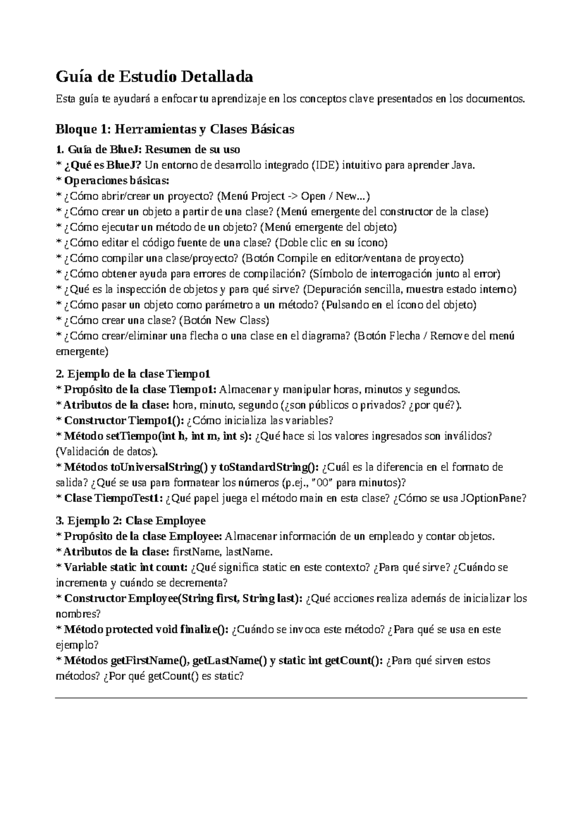 Guía de Estudio Módulo 3: Conceptos Clave en Java - Studocu