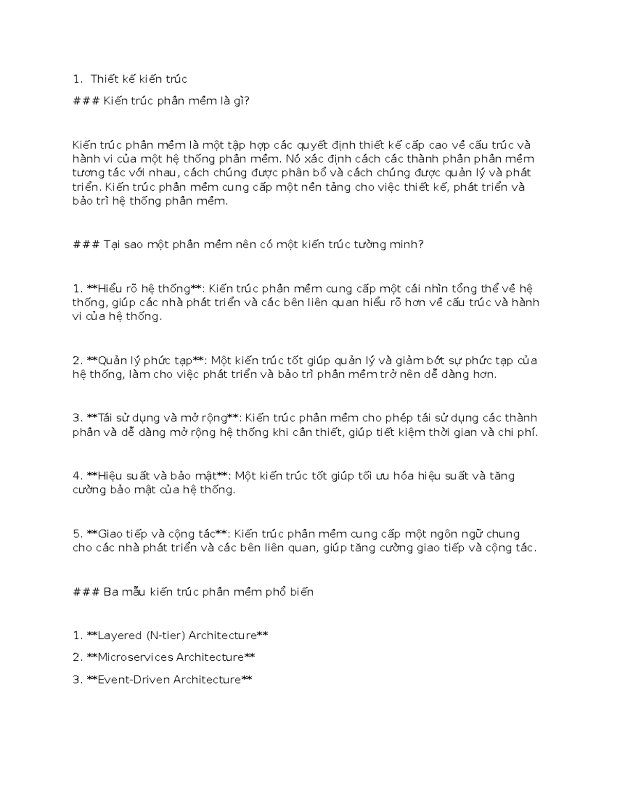 Thiết kế Kiến trúc Phần Mềm: Các Mẫu Kiến Trúc và Nguyên Tắc cơ bản ...