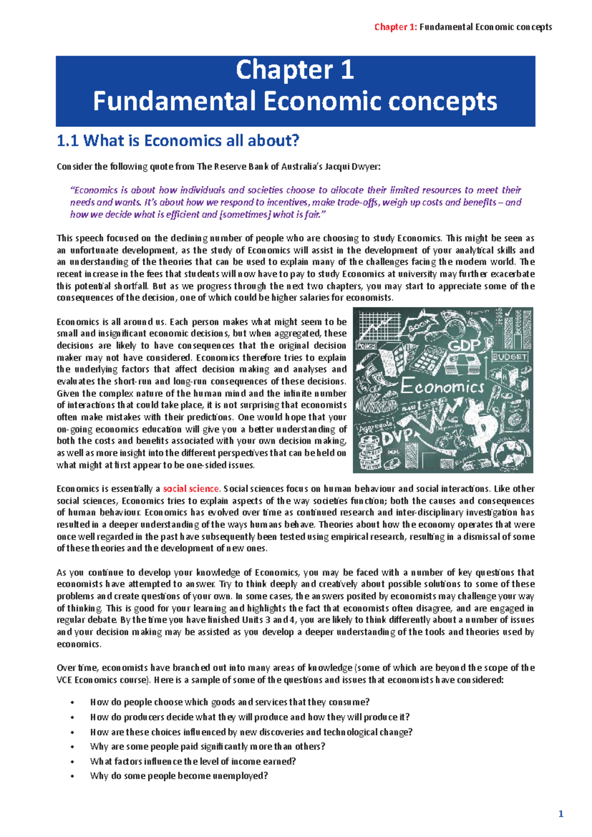 EFA 1: Fundamental Economic Concepts - Chapter Overview and Insights ...