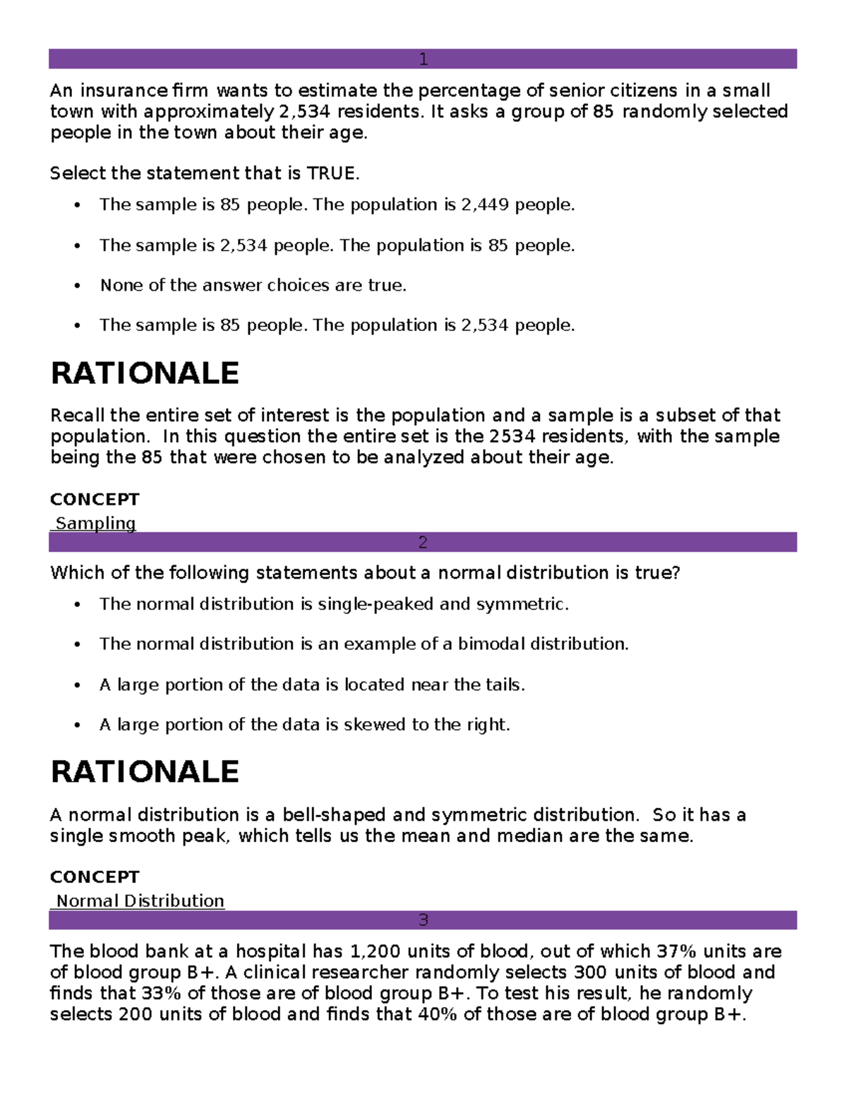 Statistics 101: Final Milestone Exam Study Guide - Studocu