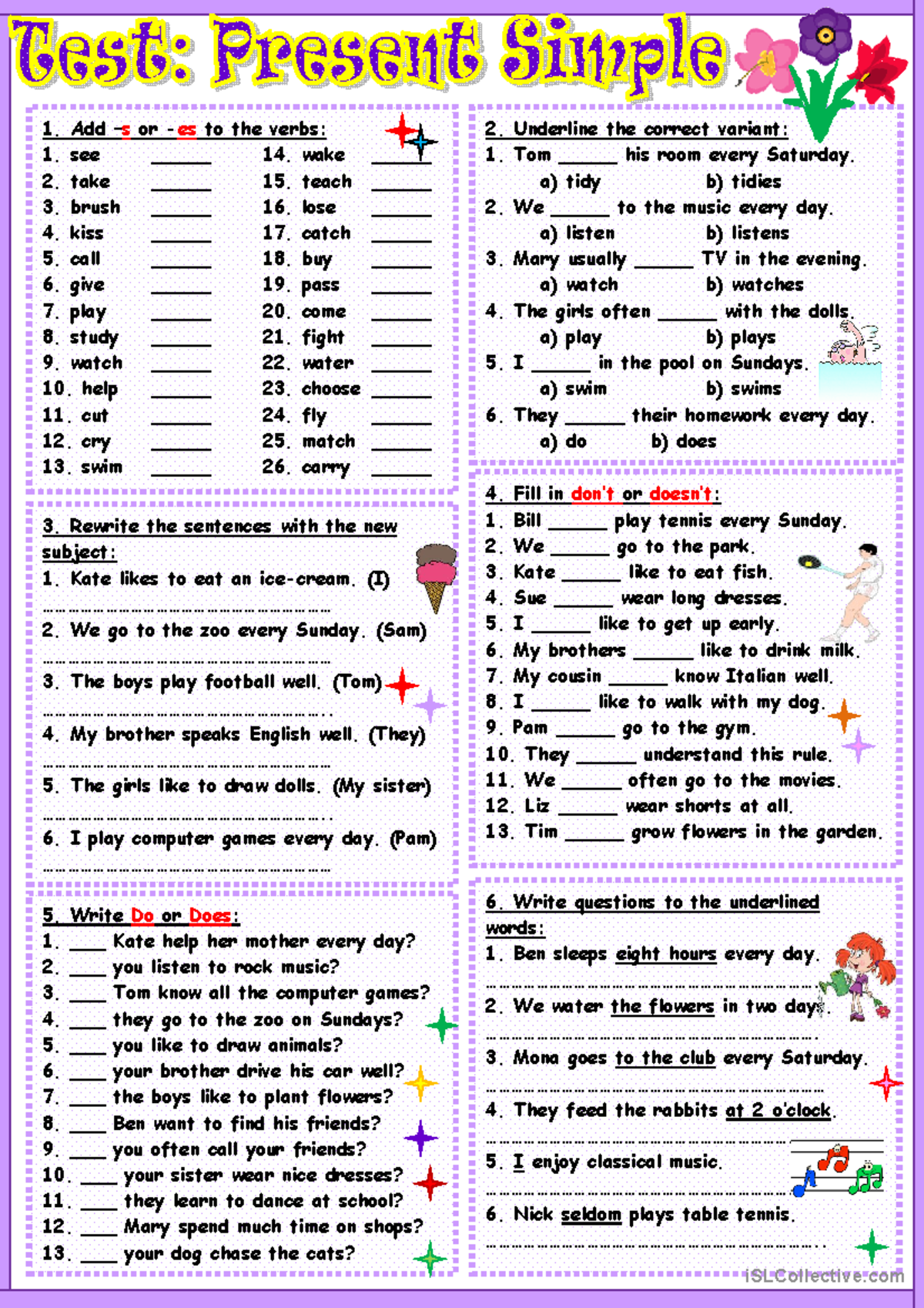 Present Simple Worksheet (ENG101) - Studocu