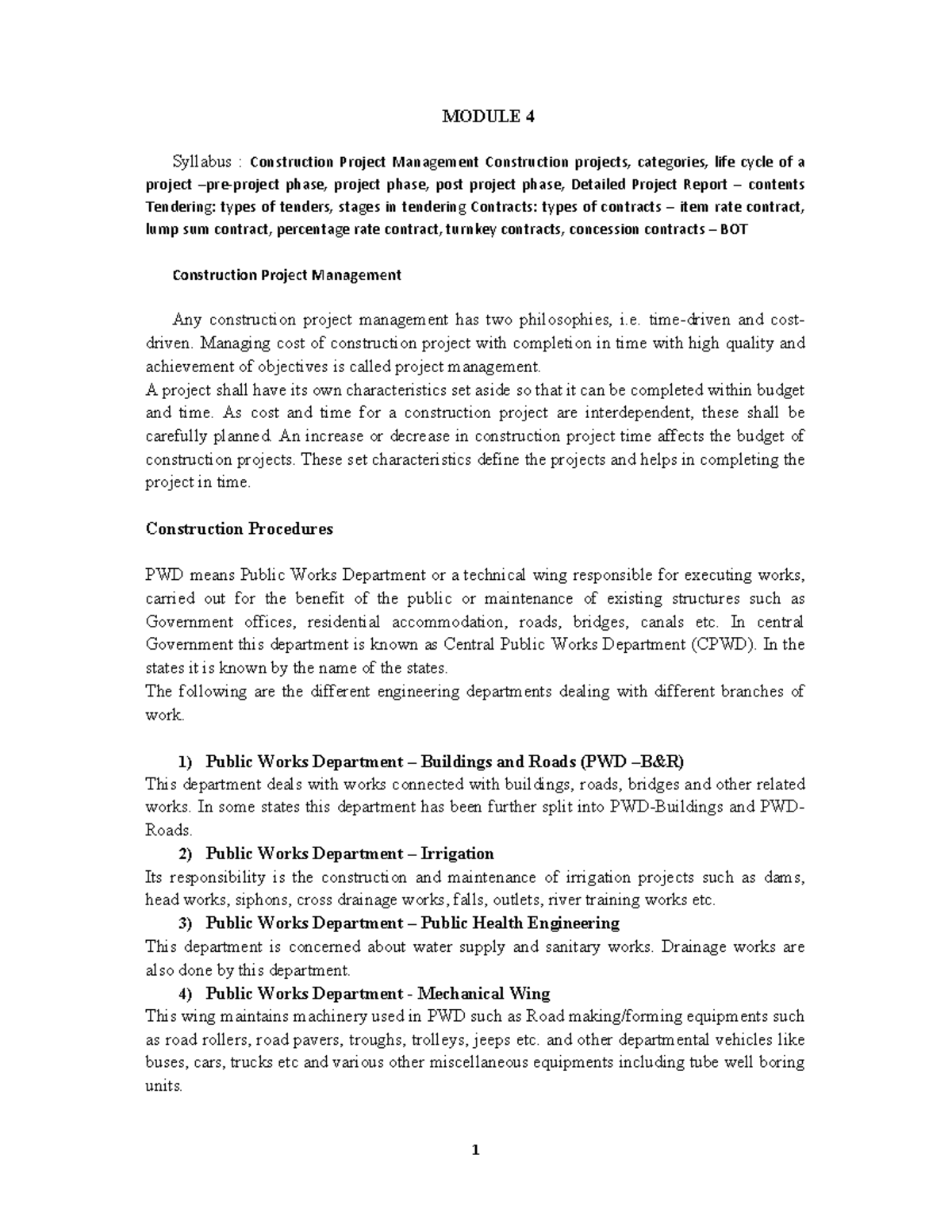 Module 4 - Practice materials for construction technology and ...