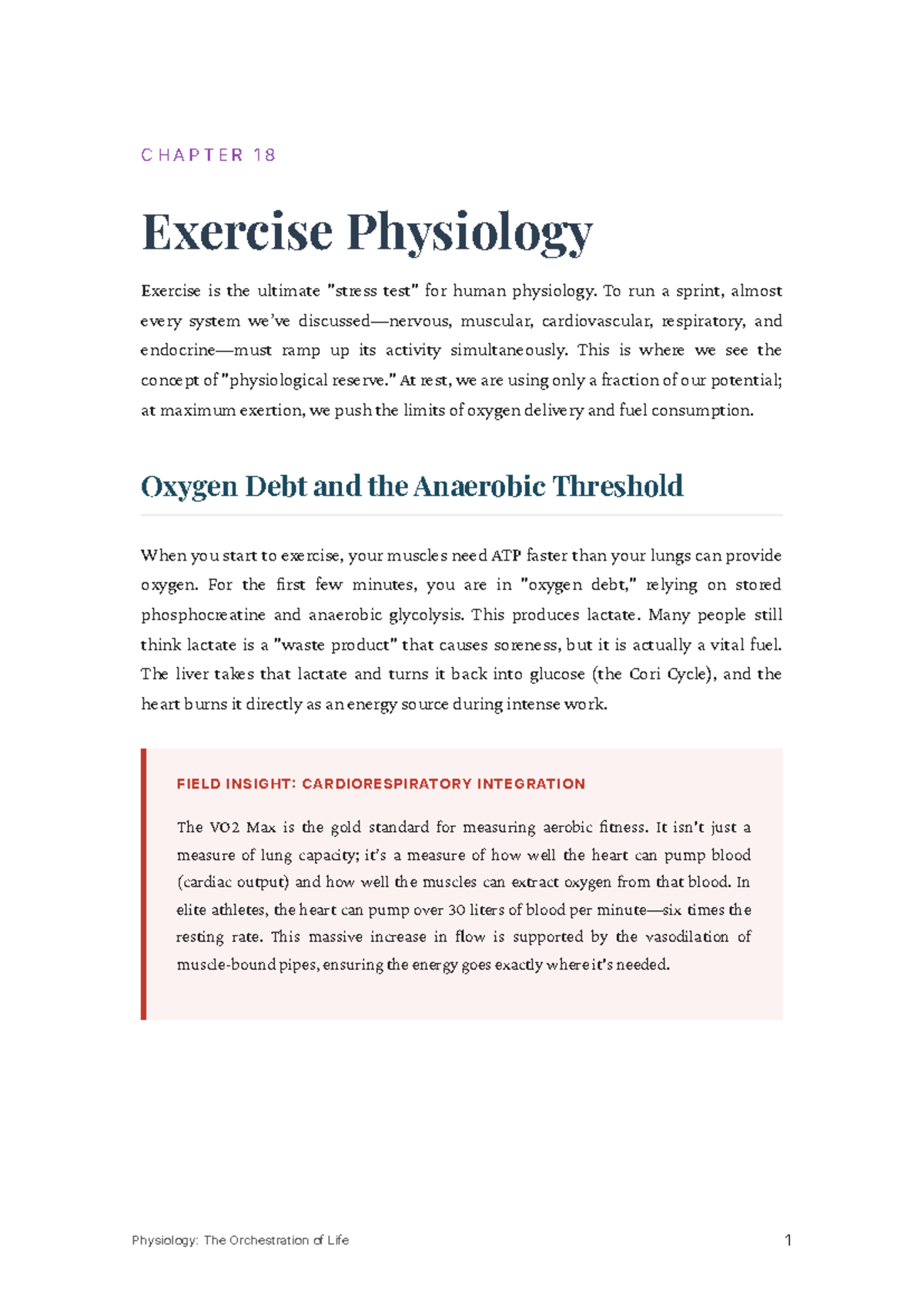 CHAPTER 18: Exercise Physiology and Oxygen Debt Insights - Studocu