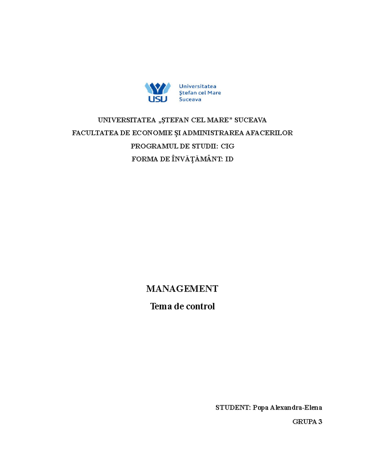 Temă de Control Management CIG - Analiza Modelului de Afaceri Zara ...