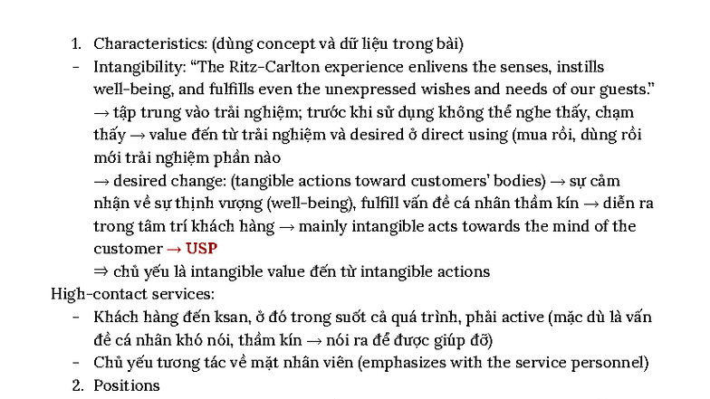Characteristics of Intangible Value in Ritz Carlton Hotel Chain - Studocu