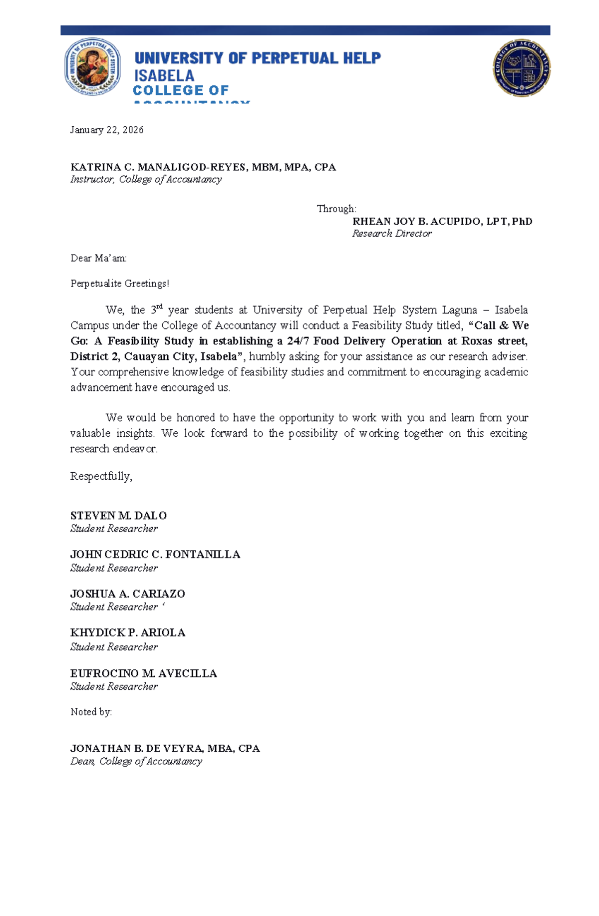 Feasibility Study: We Go - Food Delivery Operation (ACCT 123) - Studocu